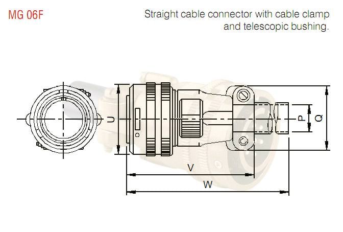 MG Connector - Straight cable connector with cable clamp and ...